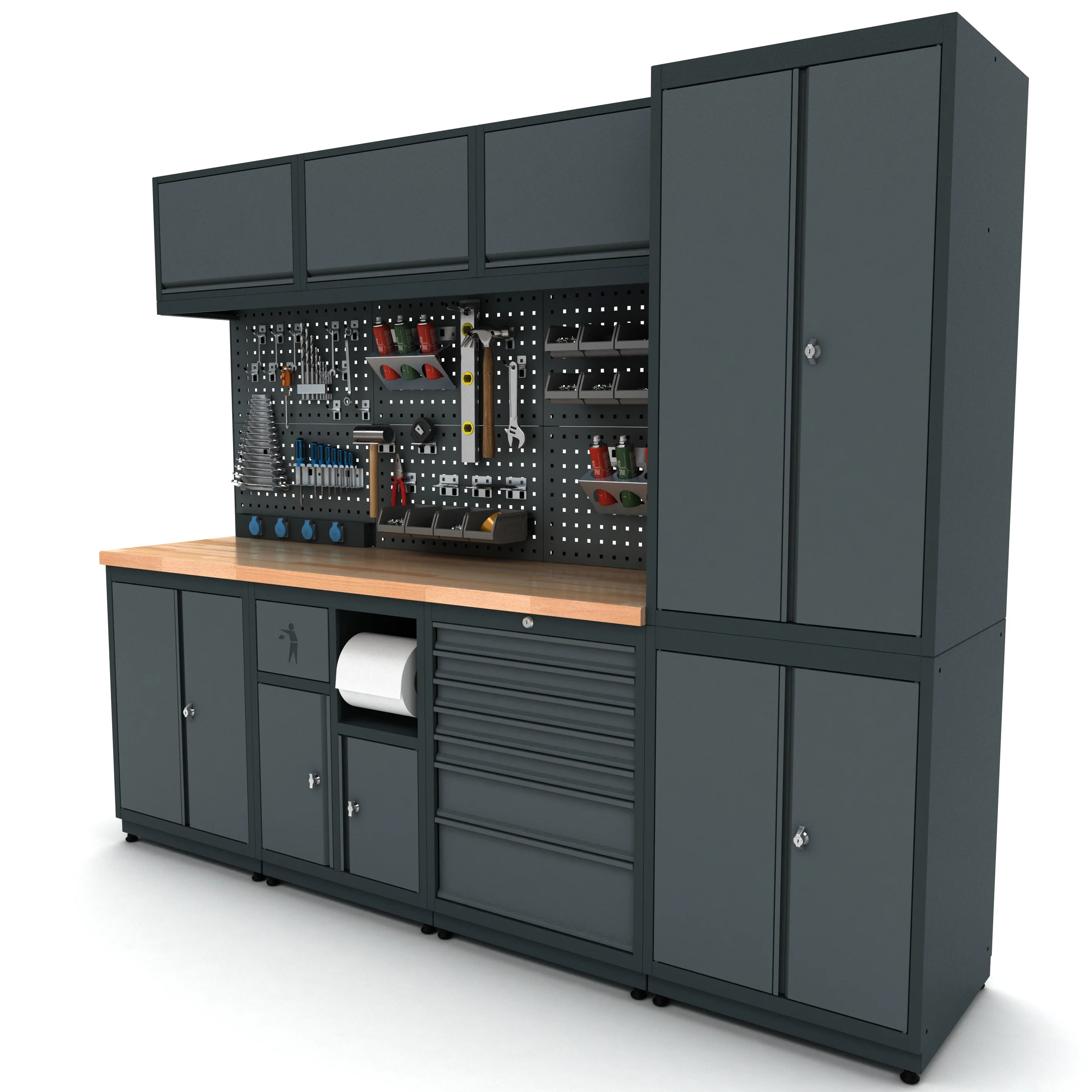 Modular Garage Tool Cabinet System - Customizable Support