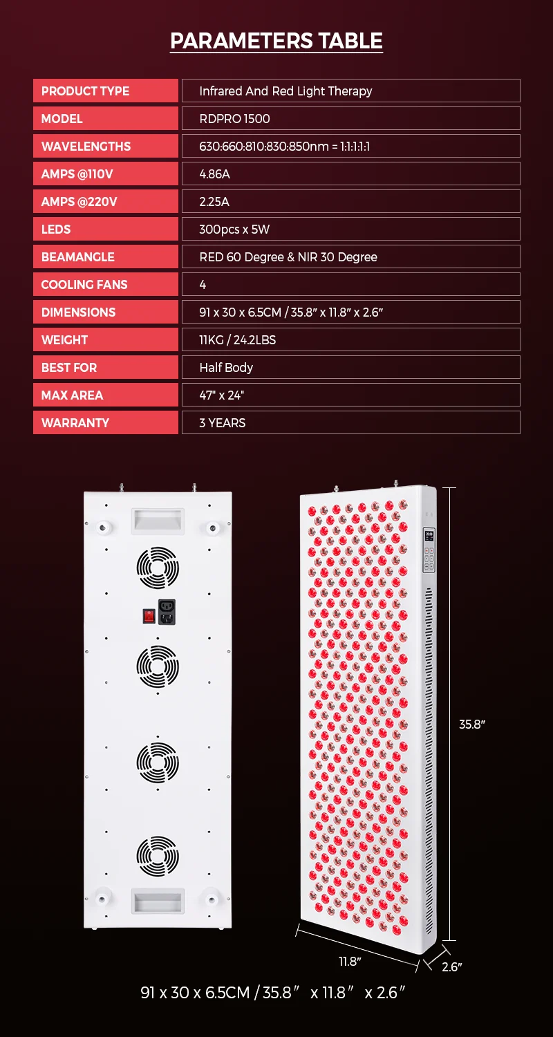REDDOT RDPRO1500 Red Light Therapy Panel for Whitening