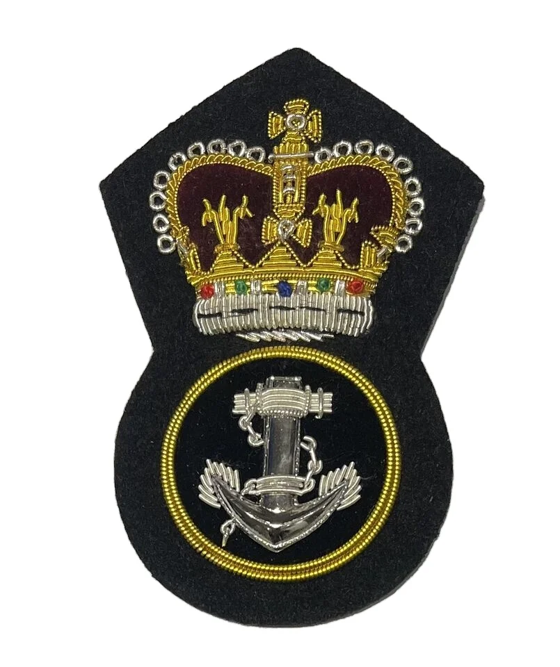 Customized Golden Bullion Wire Badge Ceremonial Blazer Badge - Buy ...