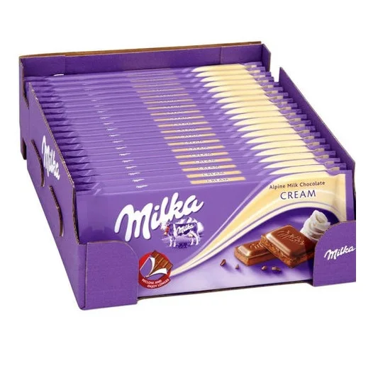 Milka Alpine Milk 24 X 100g Bar / Melting Milka Alpine Milk Bar ...
