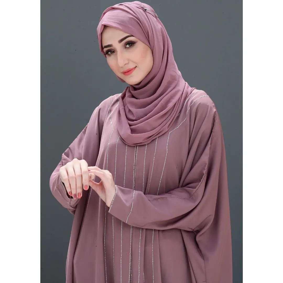 New Islamic Women Long Sleeve Chiffon Party Dress Abaya Muslim Clothing ...