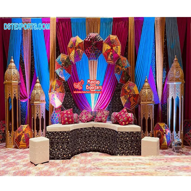 Moroccan Themed Mehndi Seating Setup Best Wedding Bridal Seat for ...