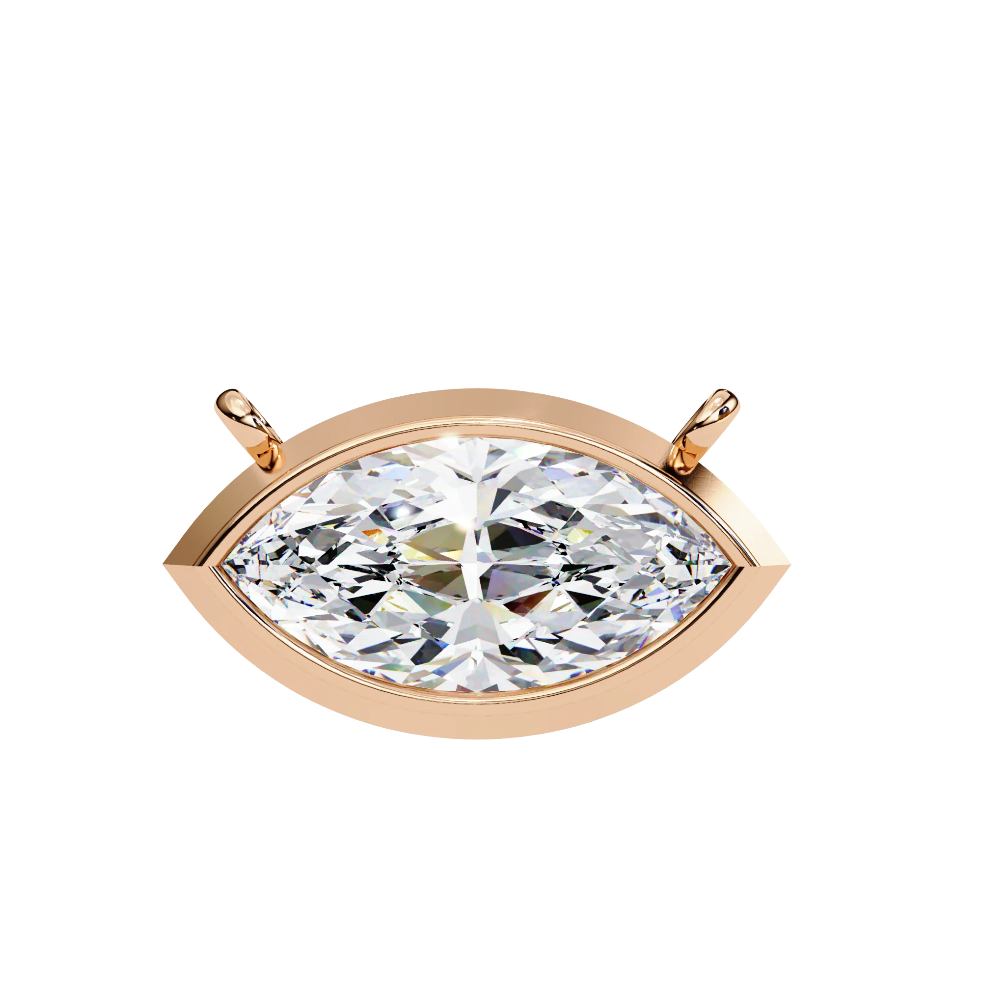10k 14k 18k Yellow Gold Lab Grown Diamond Solitaire Charm Necklace ...