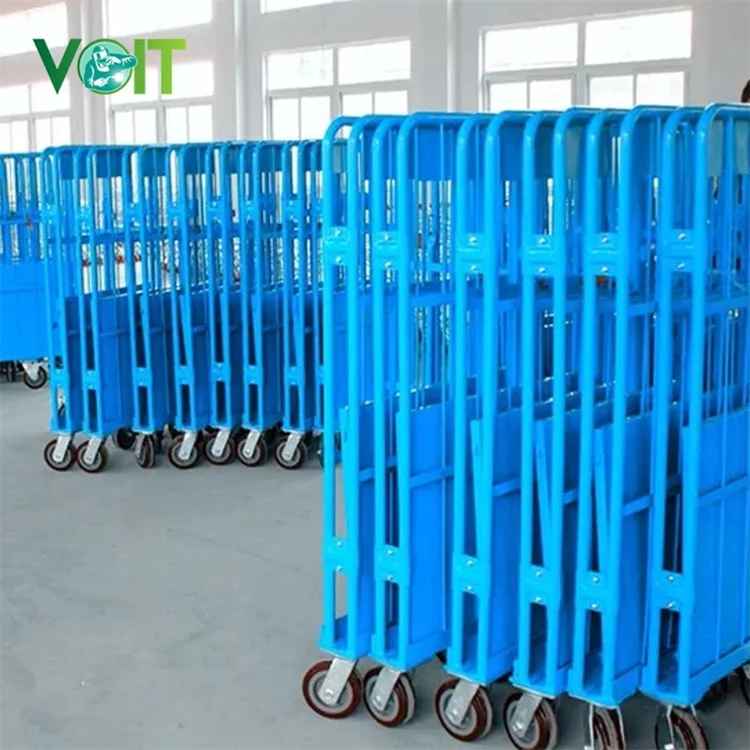 Foldable Powder Coating Logistics Trolley Transport Carts Roll Cages ...