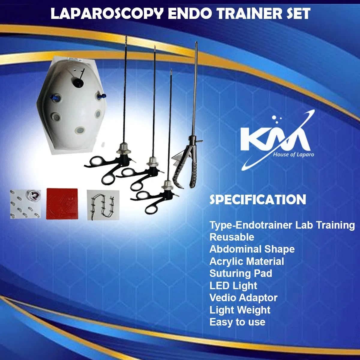 Laparoscopic Endotrainer Complete Set With Hd Movable Camera Light ...