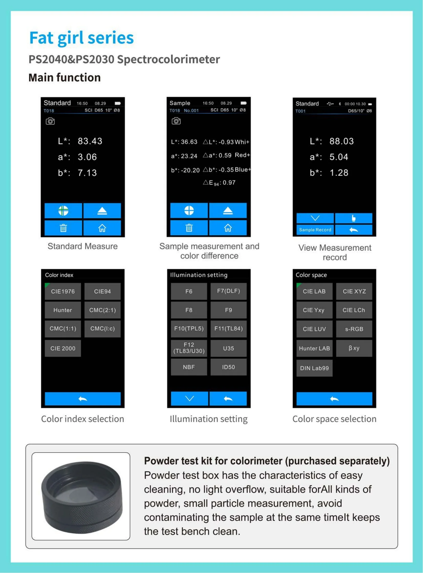 Ps2040 3nh Spectrophotometer Color Measurement Portable Handheld ...