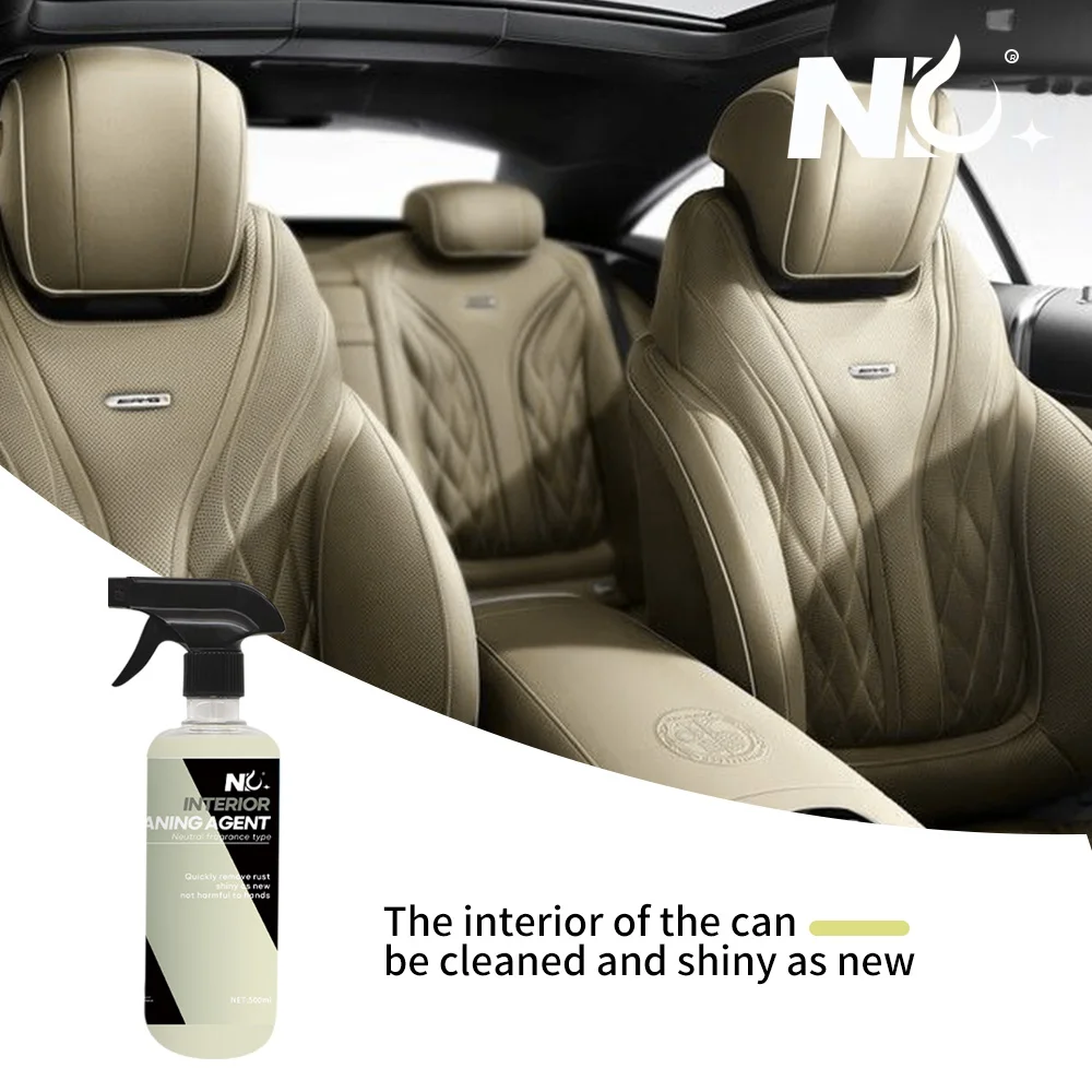 500ml 2023 Car Wash Interior Cleaning Agent Strong Stain Removal Leather Fabric Clean Multi ...