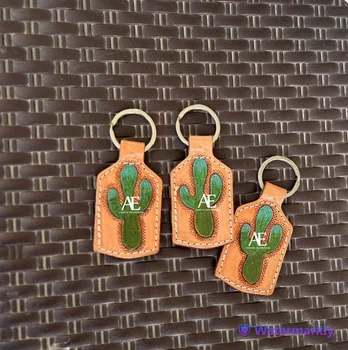 Hand Carved Tooled Leather Key Chains Cute Exotic Shape Leather Key ...