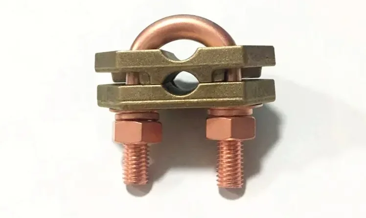 Copper Coated Brass U Clamp for Grounding Rod Fixing & OEM Available