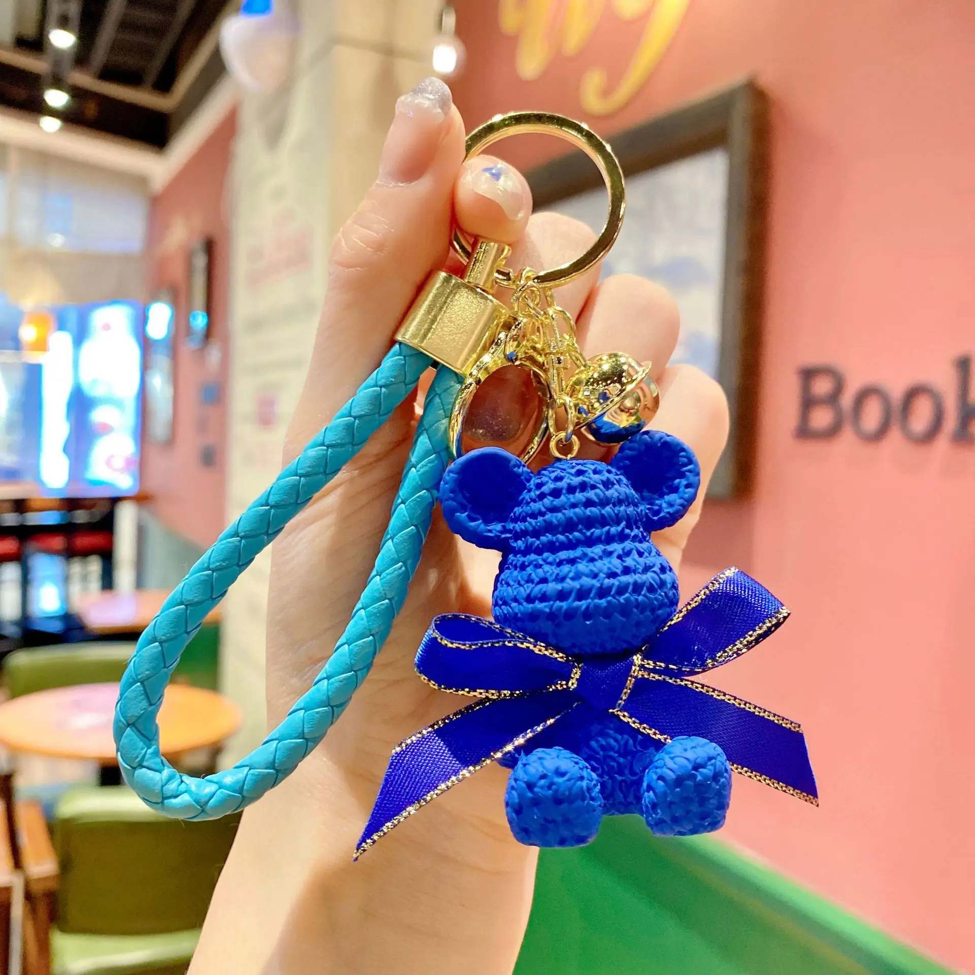 HOT Bow Mini Teddy Bear Keychain Gift Kawaii Backpack Charms