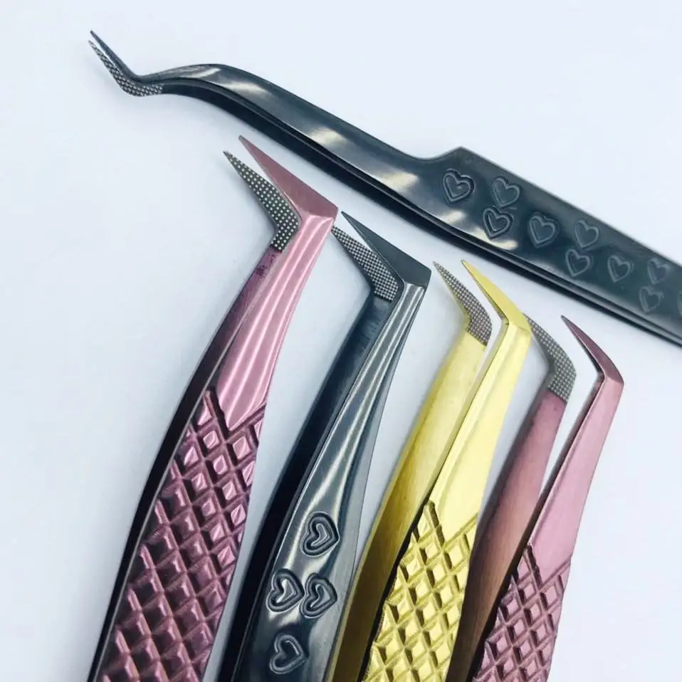 Pinzas De Extensión De Pestañas,Pinzas Profesionales Con Estampado De ...