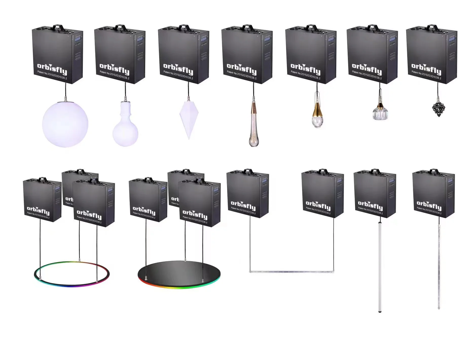 Kinetic Led Tube Ball Crystal Bulb Ring Triangle Diamond Dmx Hoist ...