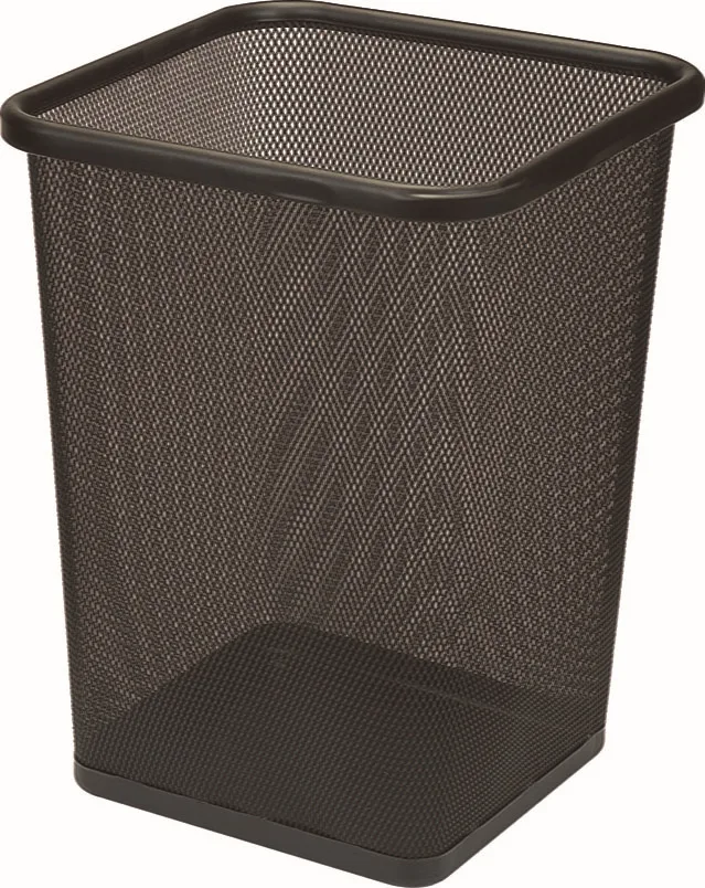 Mesh Metal Waste Basket Office Garbage Trash Cans Paper Basket Garbage ...