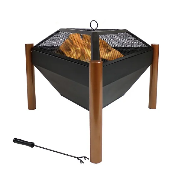 Metal Fire Pit Table Outdoor Round Fireplace - Multifunctional Garden ...