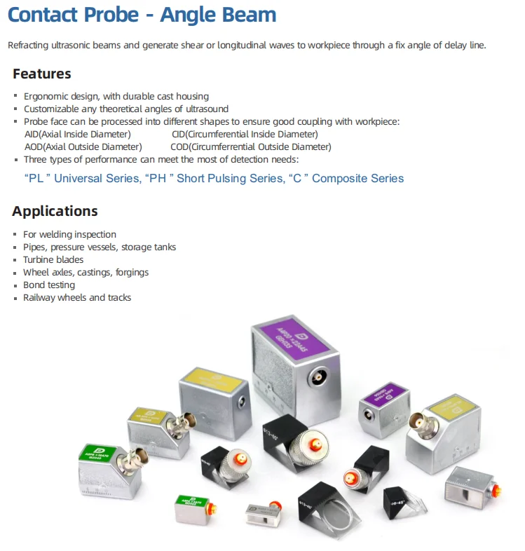 Doppler Ultrasonic Probe - Angle Beam UT Probe for Inspection