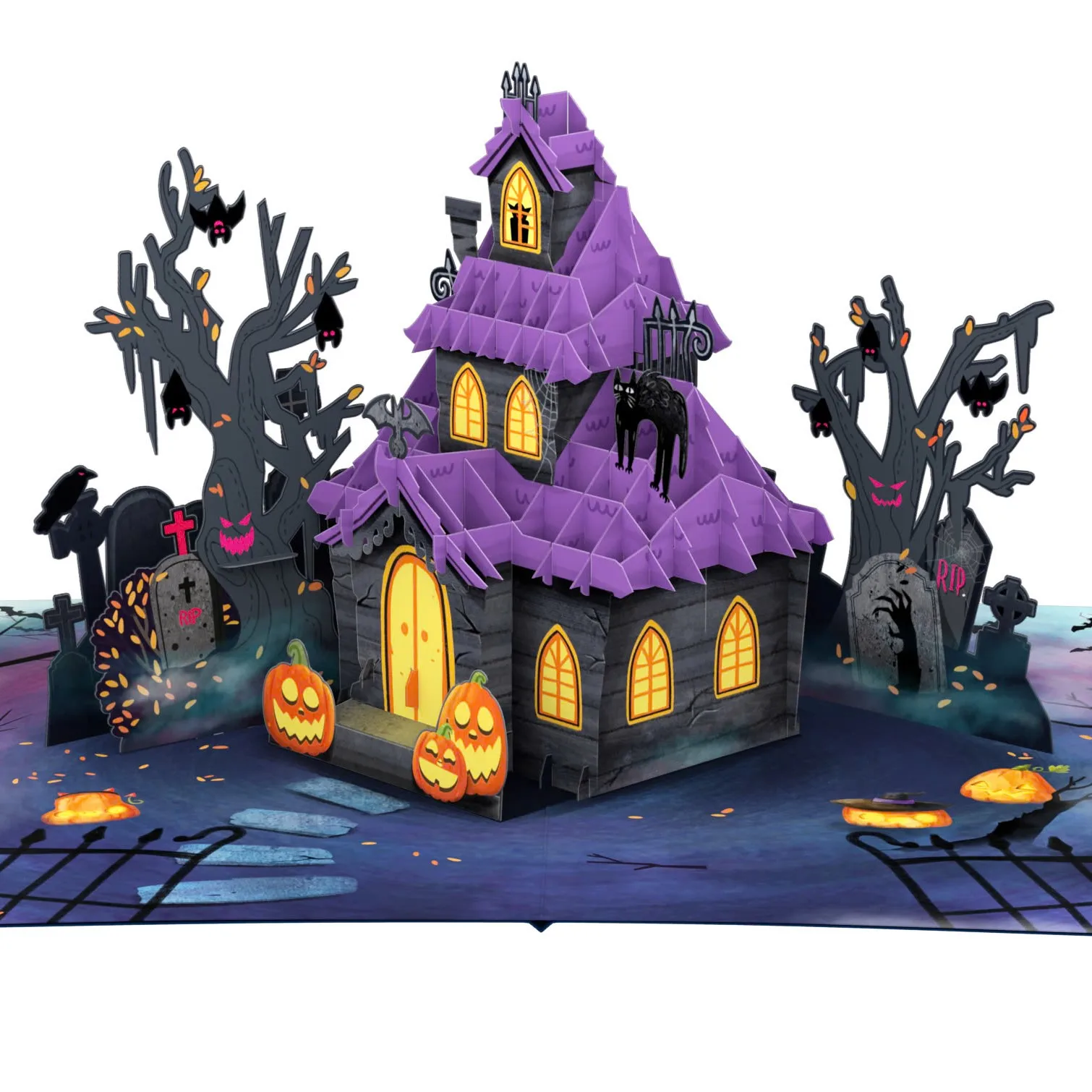 Spooky House Halloween Theme Ghost Pop-Up Card Halloween 3D Greeting ...