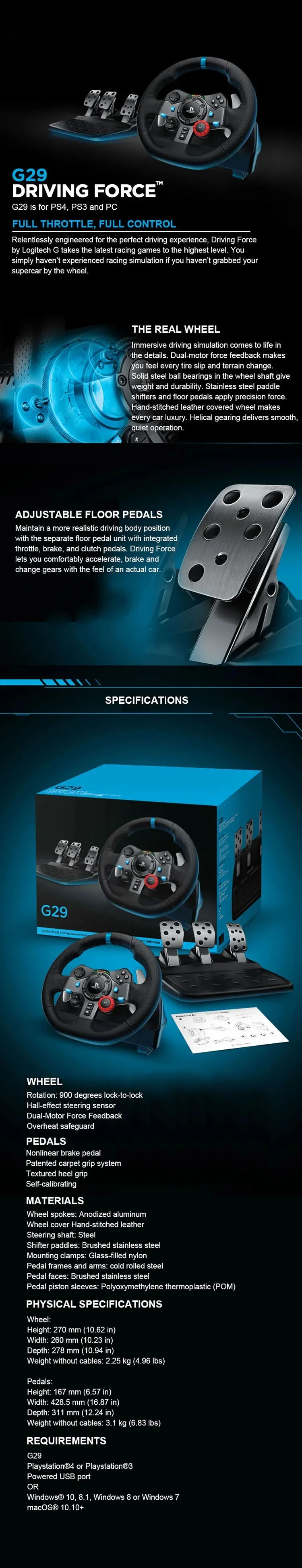 Original Volante Logitech G29 Steering Driving Force Racing Gaming ...