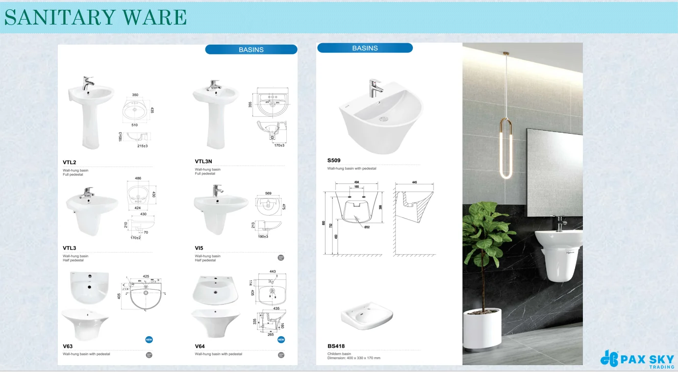 Modern Lavabo/ Wash Basin Hand Washing Sanitary Wear Rectangular Full ...