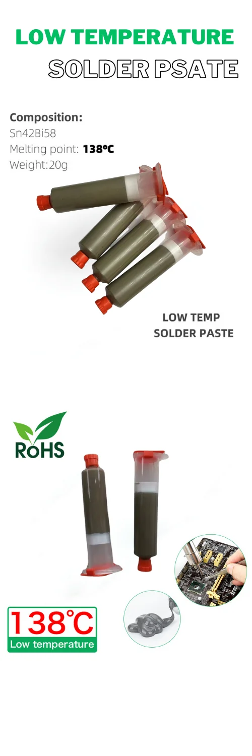 500g Tin Bismuth Sn42 Bi58 Solder Paste SMT Solder Paste Bottle Welding ...