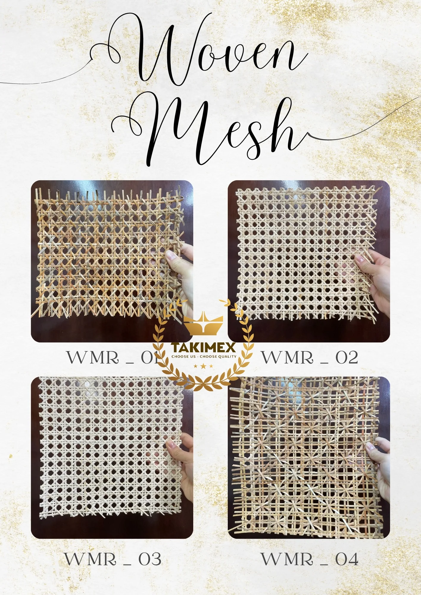 100% Natural Good Quality Rattan Cane Webbing / Rattan Peel / Round And ...