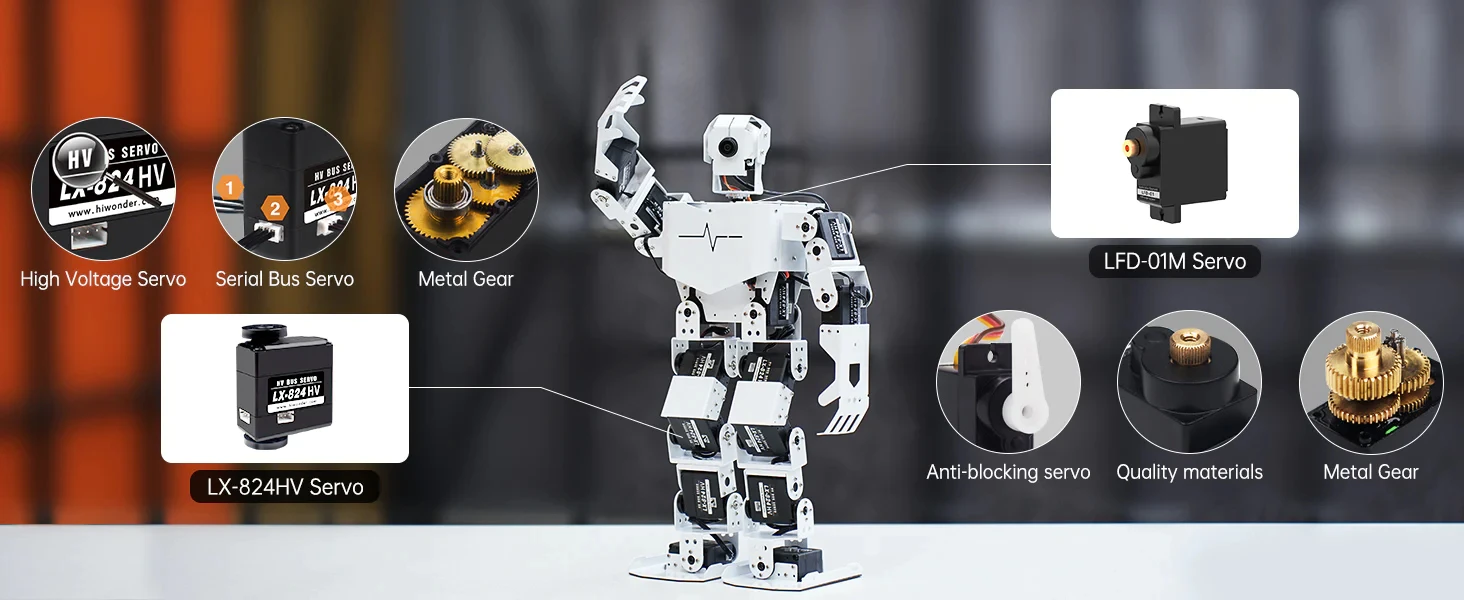 TonyPi Pro AI Humanoid Robot Development Kit for Raspberry Pi 4B - OEM