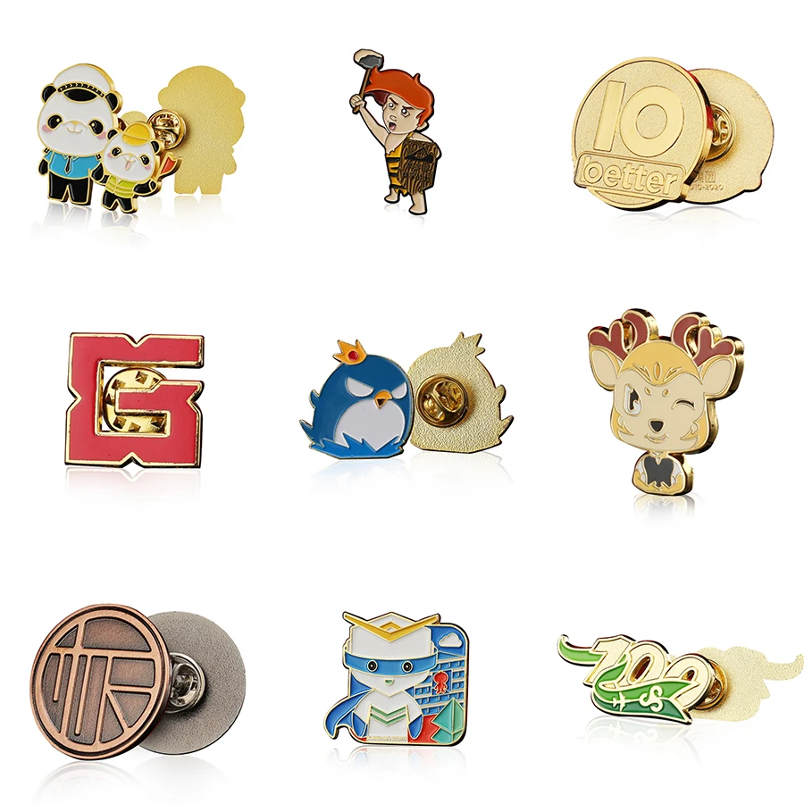 Badge Embroidery Pins Cartoon Fun Gesture Badge Enamel Pins Hard Enamel ...