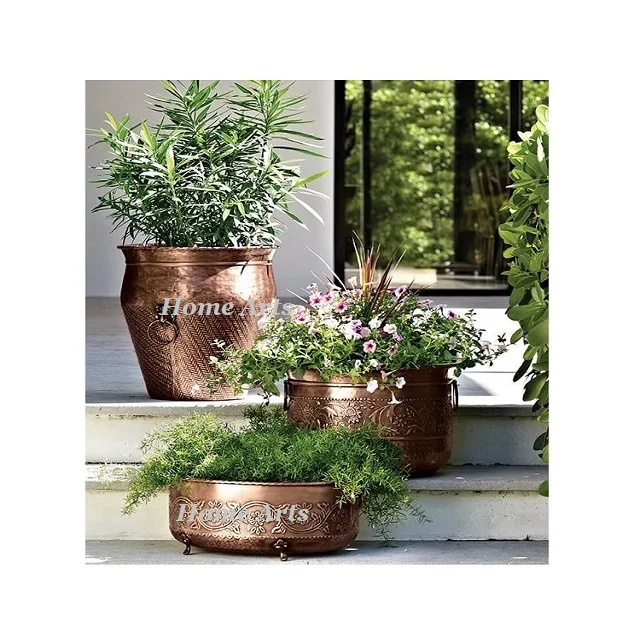 Customized Size Aluminium Planters Finest Quality Hammered Pure Iron ...