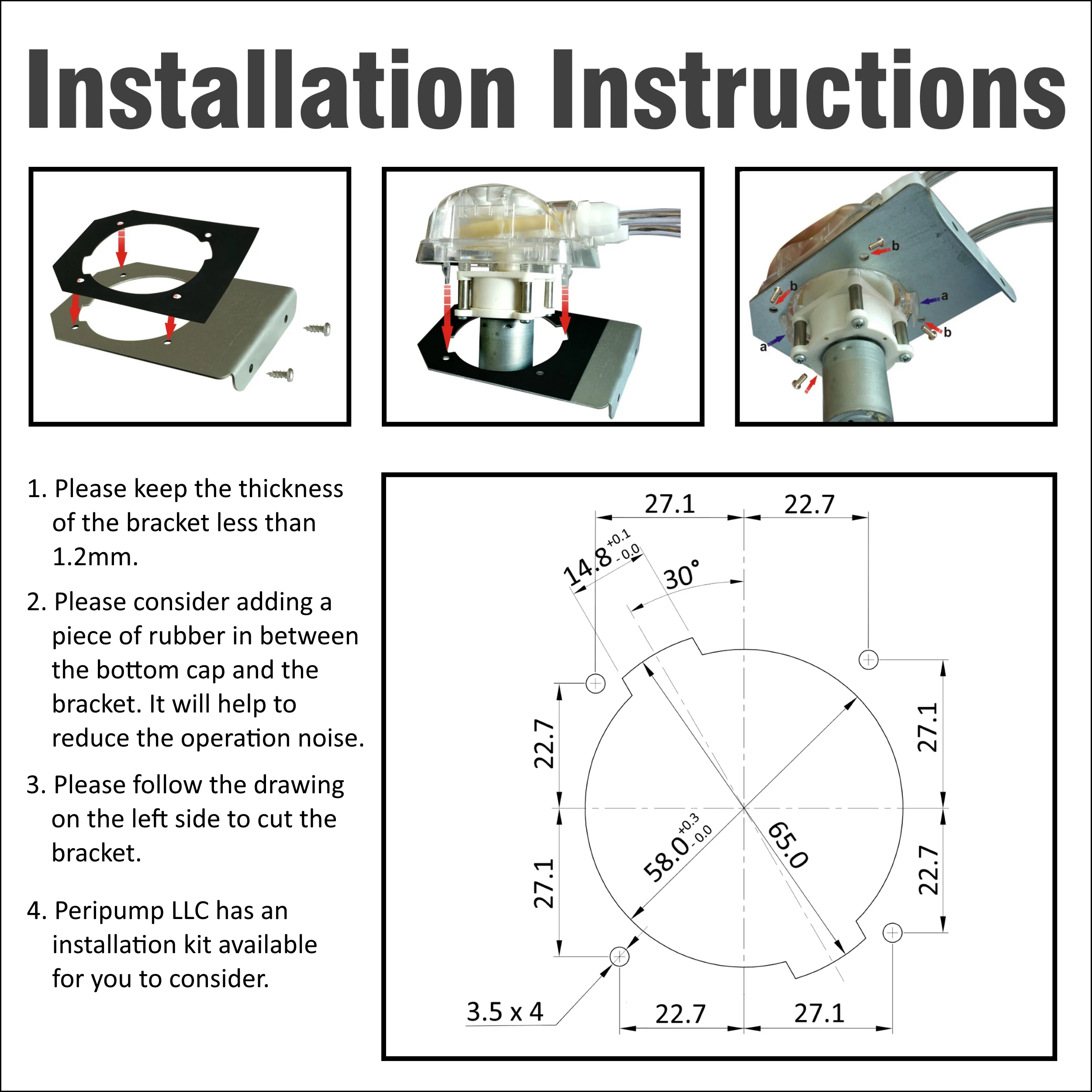 Peripump 500ml/mim, 12V Peristaltic Pump with Exchangeable Head