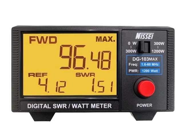 NISSEI Digital SWR Meter DG-103MAX - 1.6-60 Mhz, 1200W