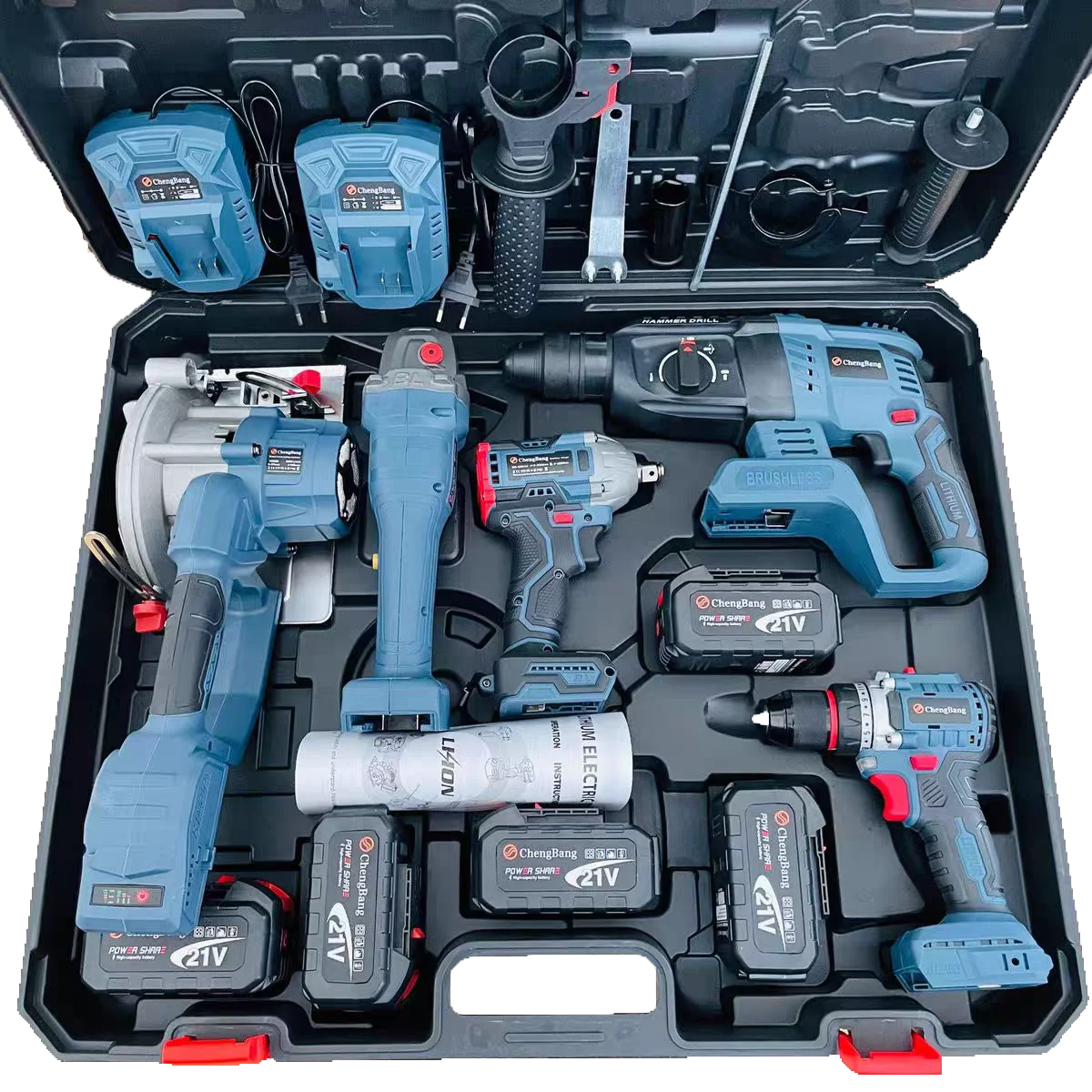 Combination Tool Set Electric Hammer Impact Drill Brushless Angle ...