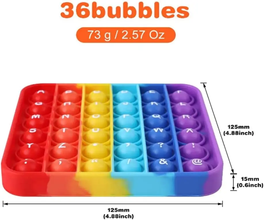 Alphabet Pop Rainbow Fidget Toy - Stress Relief & Fun