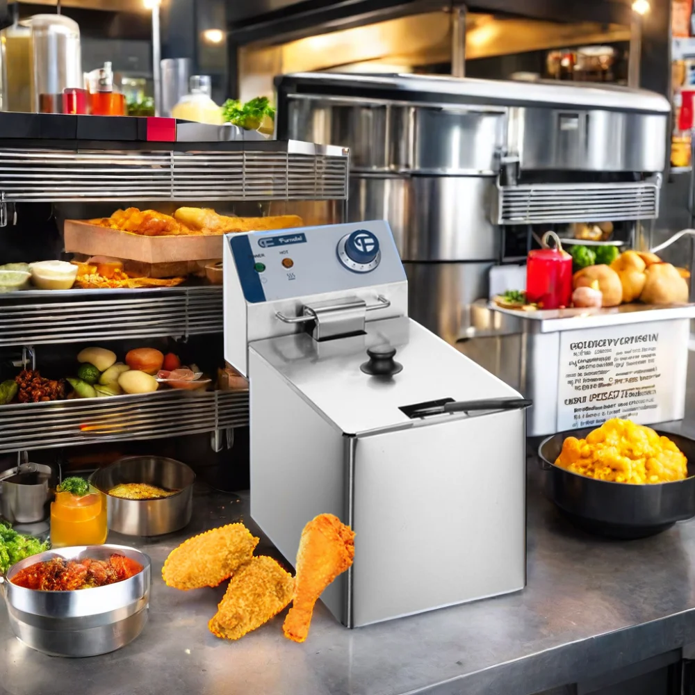 Single Tank Electrical Deep Fryer French Fries Machine Commercial ...