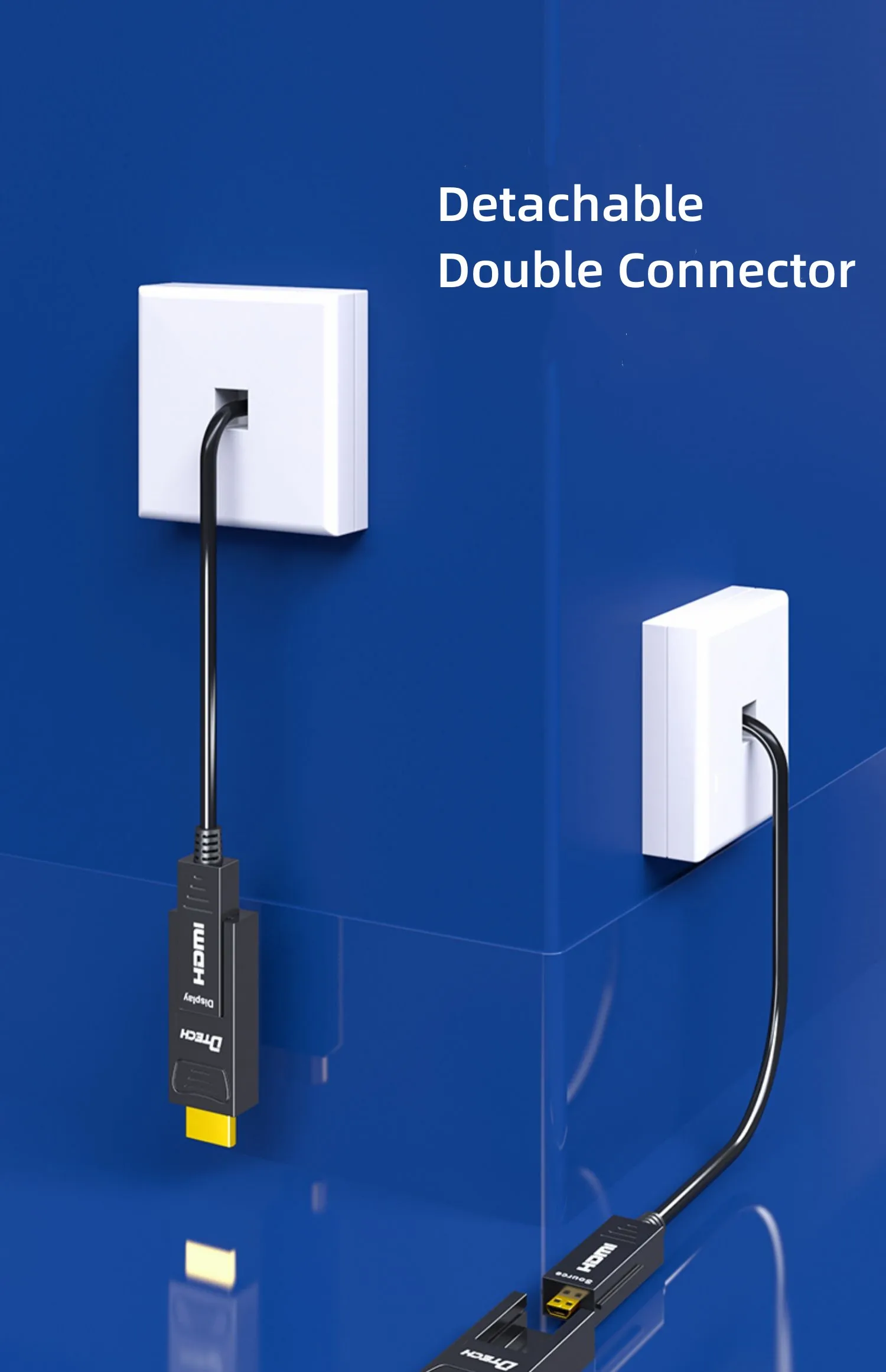 DTECH Full 4K 60Hz 2K 144Hz 18Gbps High Speed a to D Detachable ...