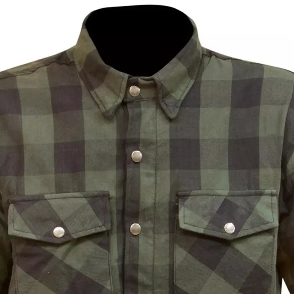 CE Approved Armor Flannel Shirt Padded Motorcycle Shirt with Aramid ...