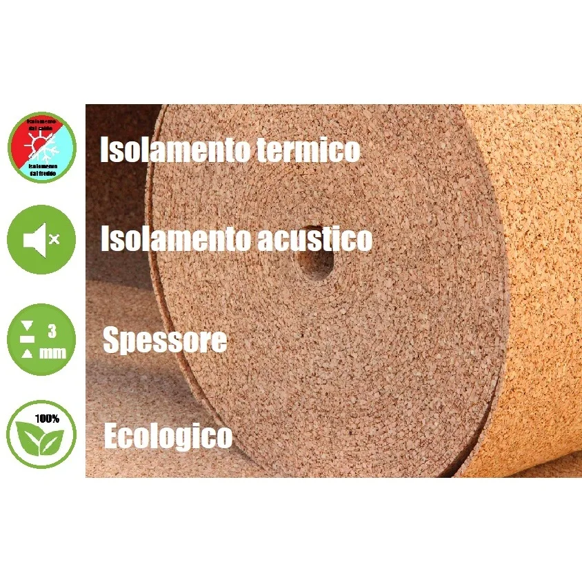 Natural Cork Roll for Thermal/Acoustic Insulation 20m X 1m X 3mm Easy ...