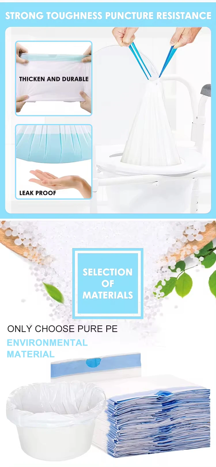 PE Customizable Biodegradable Urinal Trash Bag Disposable Sani-bag ...