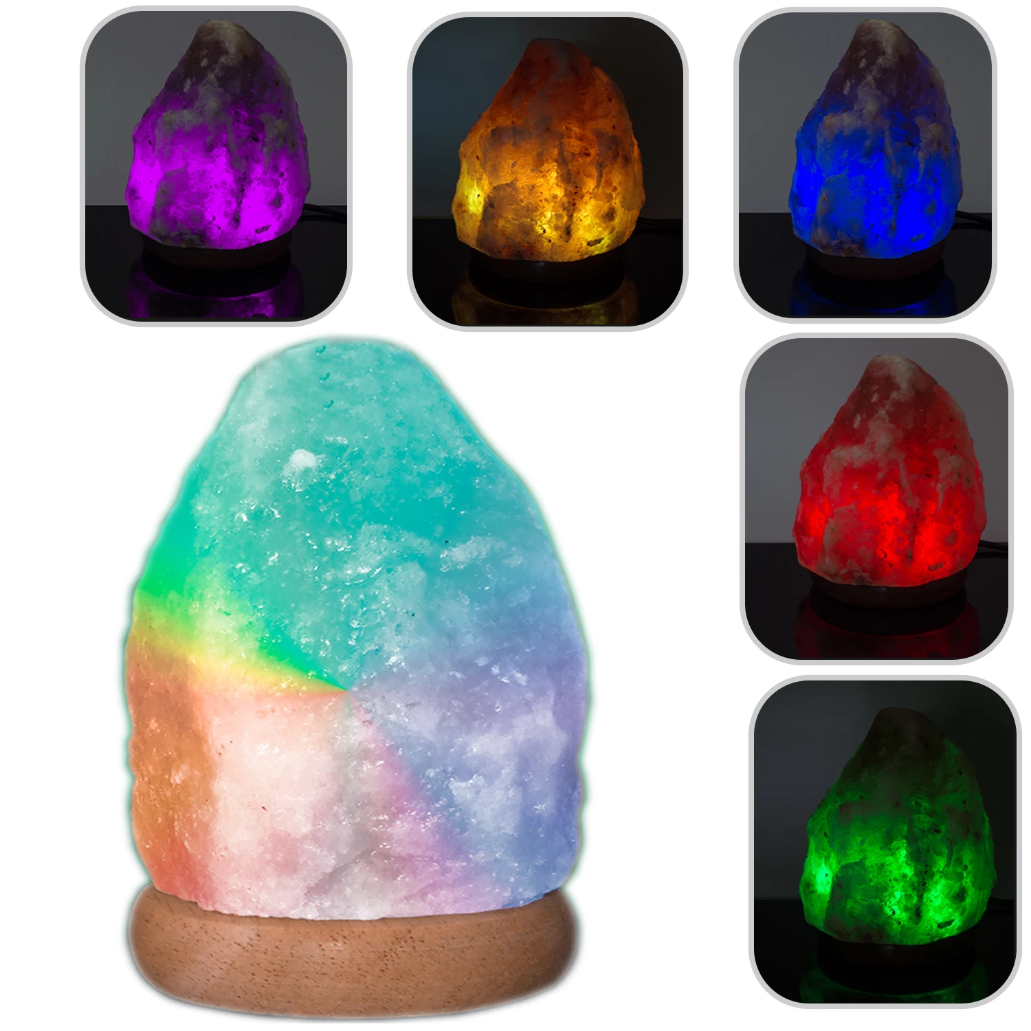Natural Crystal Himalayan Usb Rock Salt Lamp,8 Charming Colors,Office ...