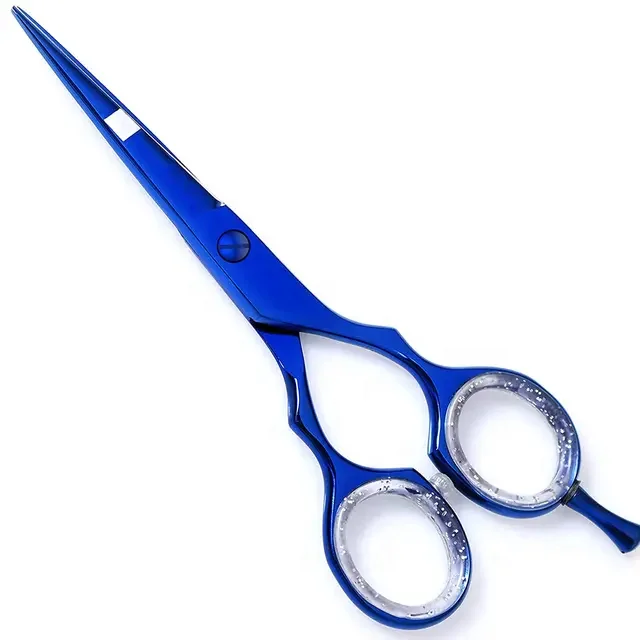 Blue Color Coated Beautiful Hair Cutting Scissors 5.5 Inches Stainless ...