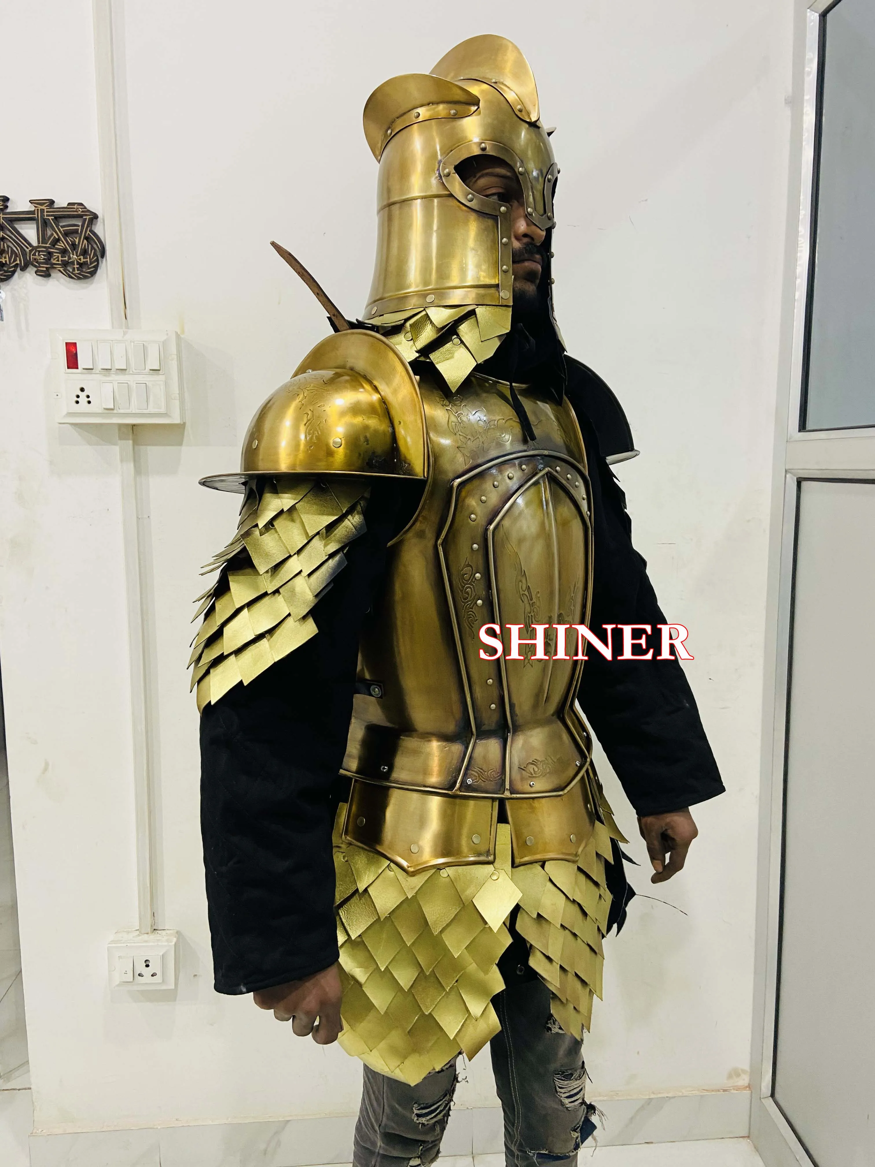 Medieval Steel Kingsguard Half Body Armor Suit for SCA