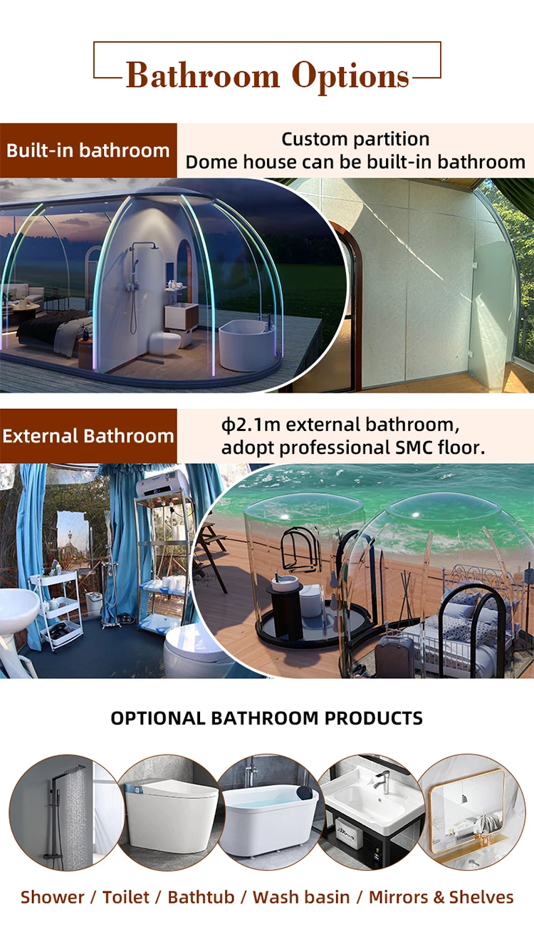 Outdoor Event Clear Waterproof Pvc Domes for Glamping