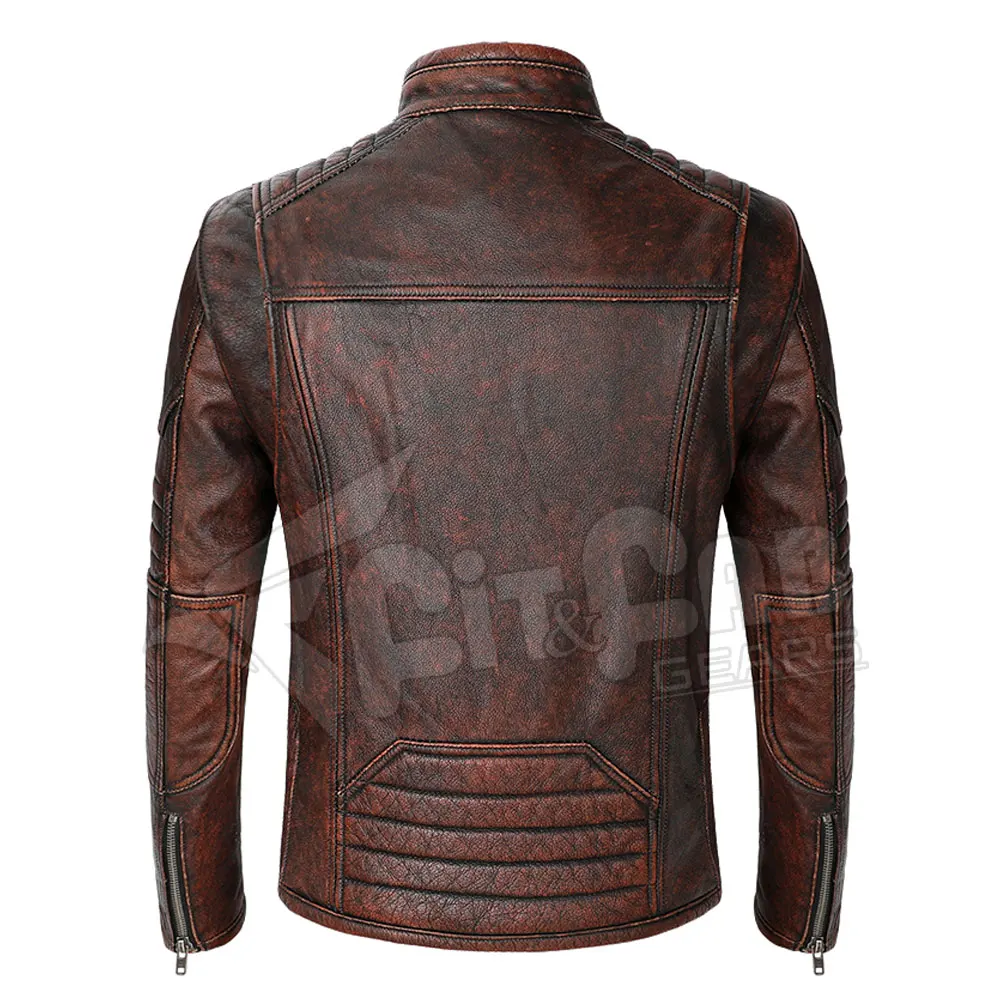 Men's Genuine Leather Jacket Breathable Slim Fit Men's Leather Fashion ...