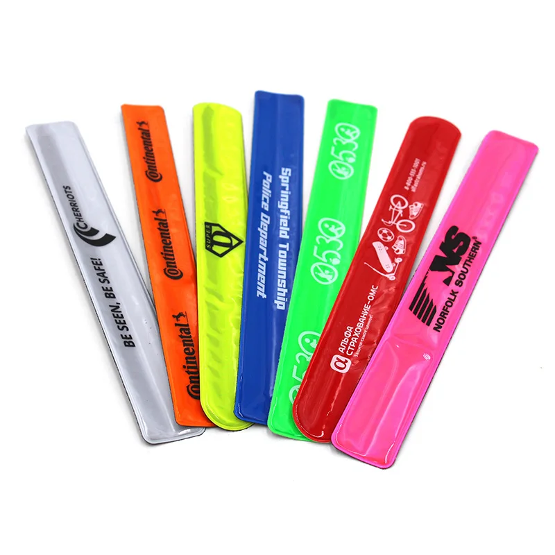 Customized Logo Reflective Pvc Slap Bracelet For Kids Night Bicycle ...