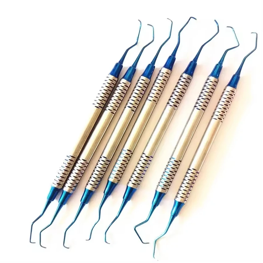 Professional 7 Pcs Dental Instrument Kit Teeth Scraper Mirror Finish ...