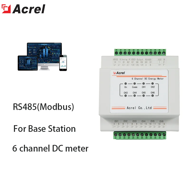 Acrel AMC16-DETT -48V DC 6 Channels KWH Energy Meterfor Base Station ...