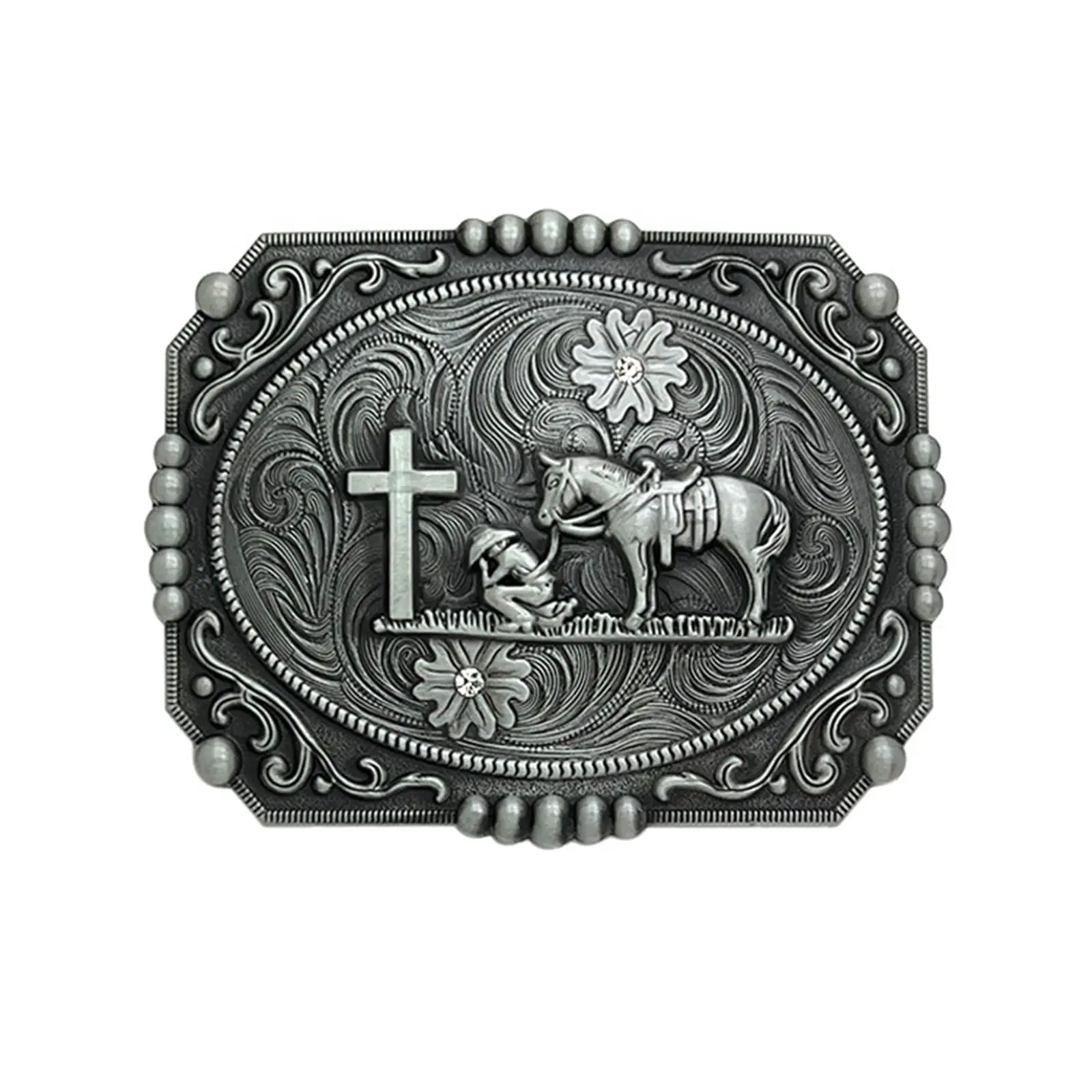 Religion Cross Prayer And Horse Belt Buckle Western Cowboy Longhorn ...