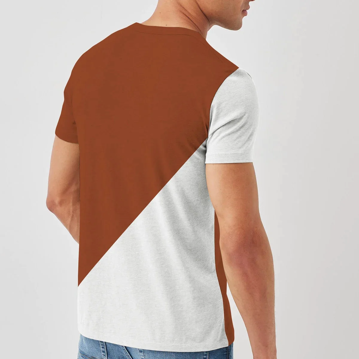 Two Tone Custom Plain Single Color T-shirts 100% Cotton Polyester ...