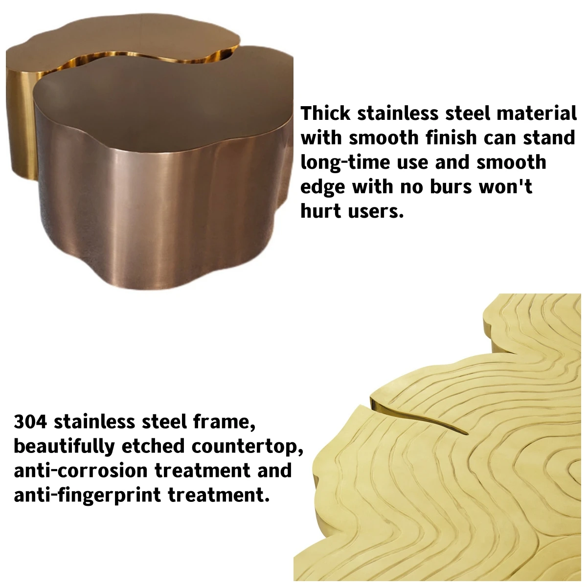 Stainless Steel Root Coffee Table Retro Metal Tree Trunk Coffee Table ...