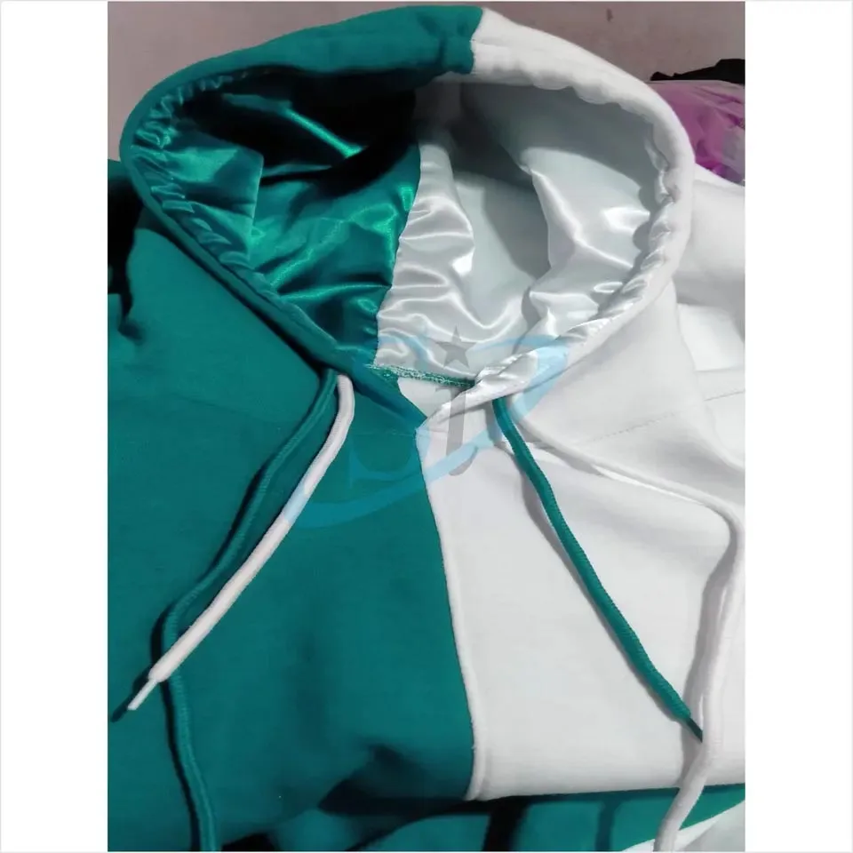 Cotton 2 Color Block Split Joint Hoodies Wholesale Satin Lined Split ...