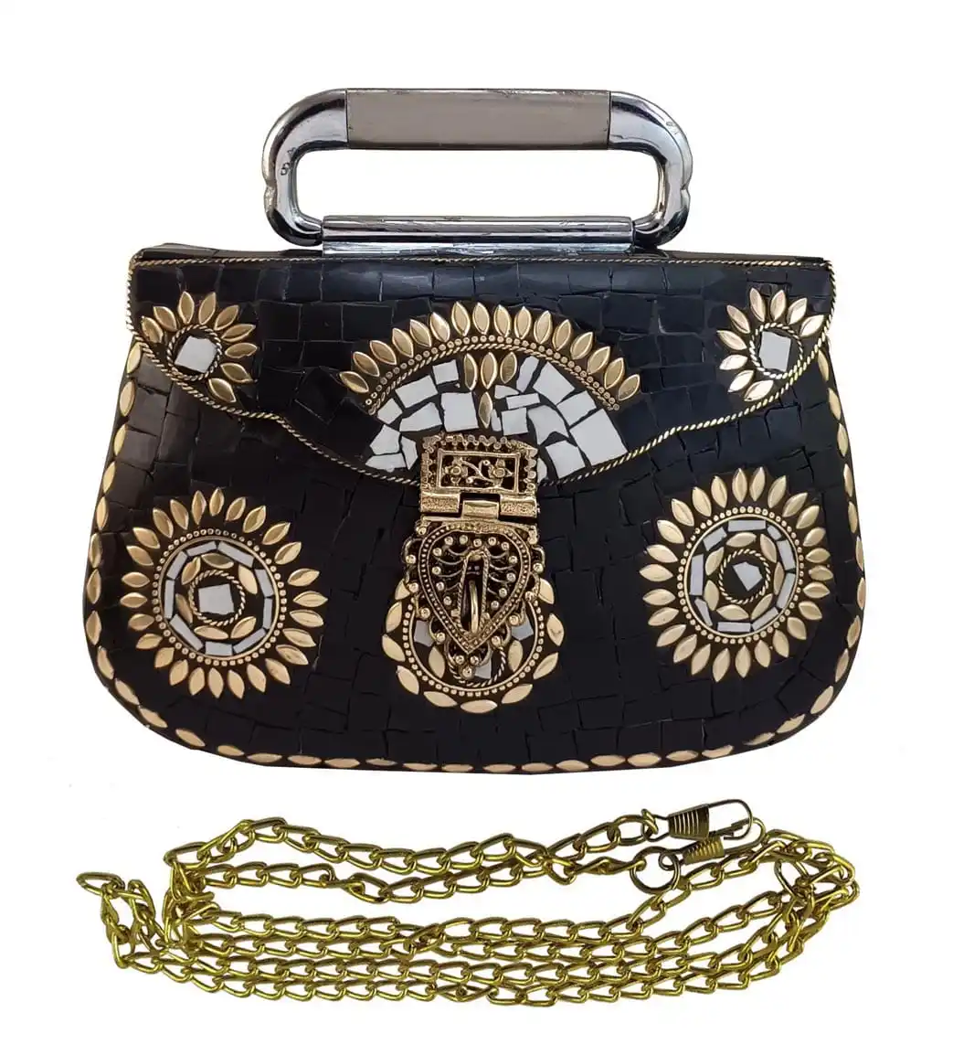 New Arrival Handmade Indian Mosaic Bag With Elephant Design Metal Women ...