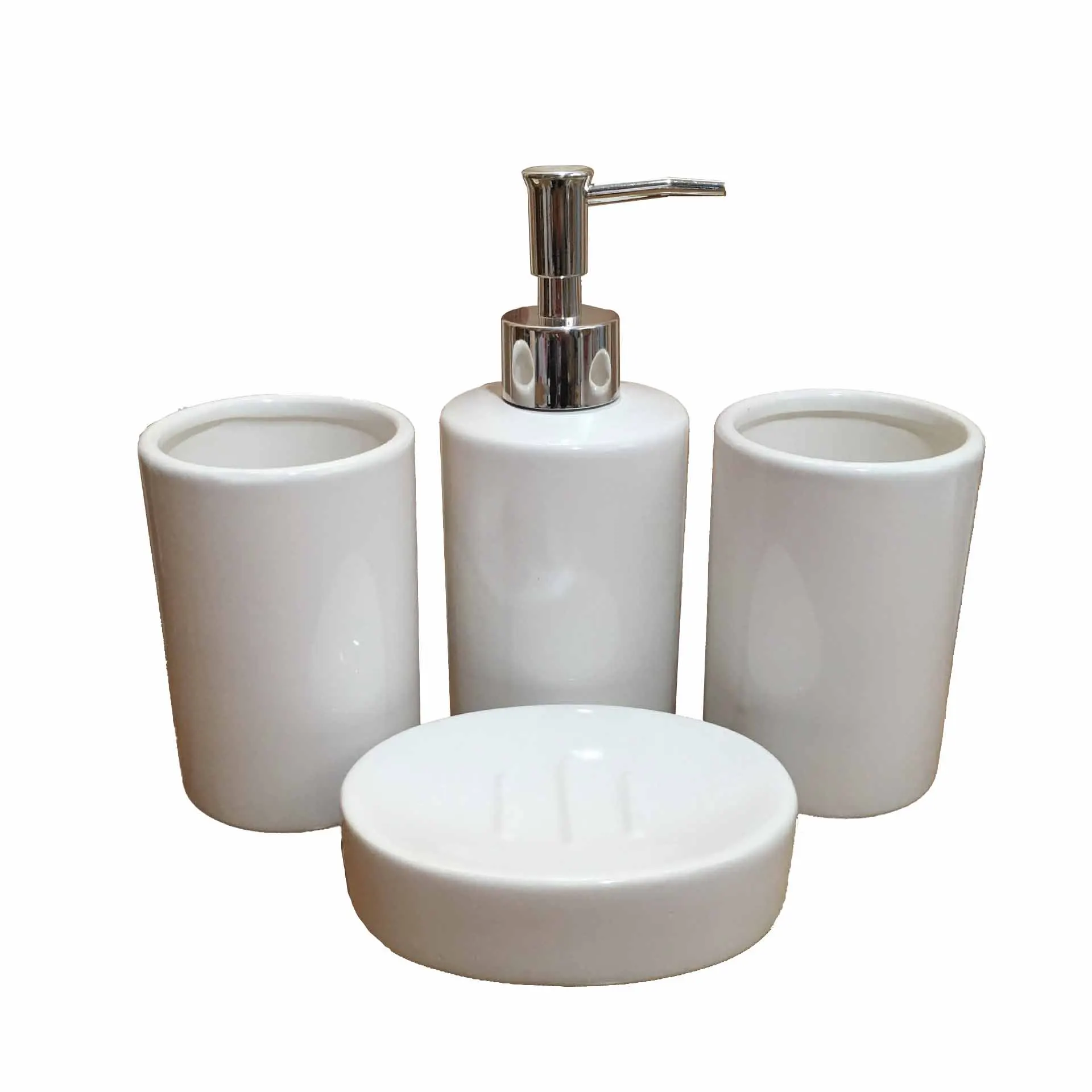 European Style Simple Ceramic White Four-piece Bath Set Bathroom ...